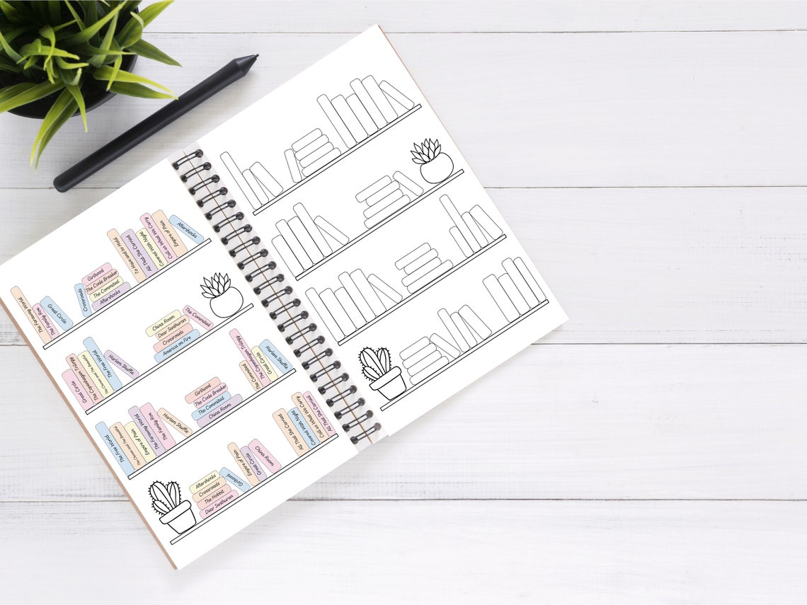 Book Shelf Tracker Printable Printable Reading Journal Reading Log Book ...