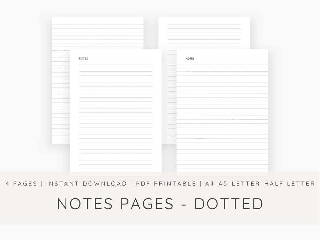 Printable Dotted Notes Pages - Notes Planner Insert - Dotted Notes ...