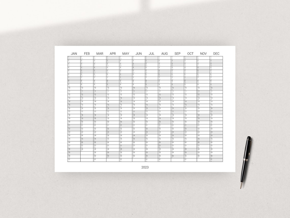 2023 Year Calendar Printable Minimalist Design 2023 Year Planner ...
