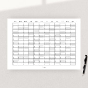 2023 Year Calendar Printable - Minimalist Design - 2023 Year Planner ...