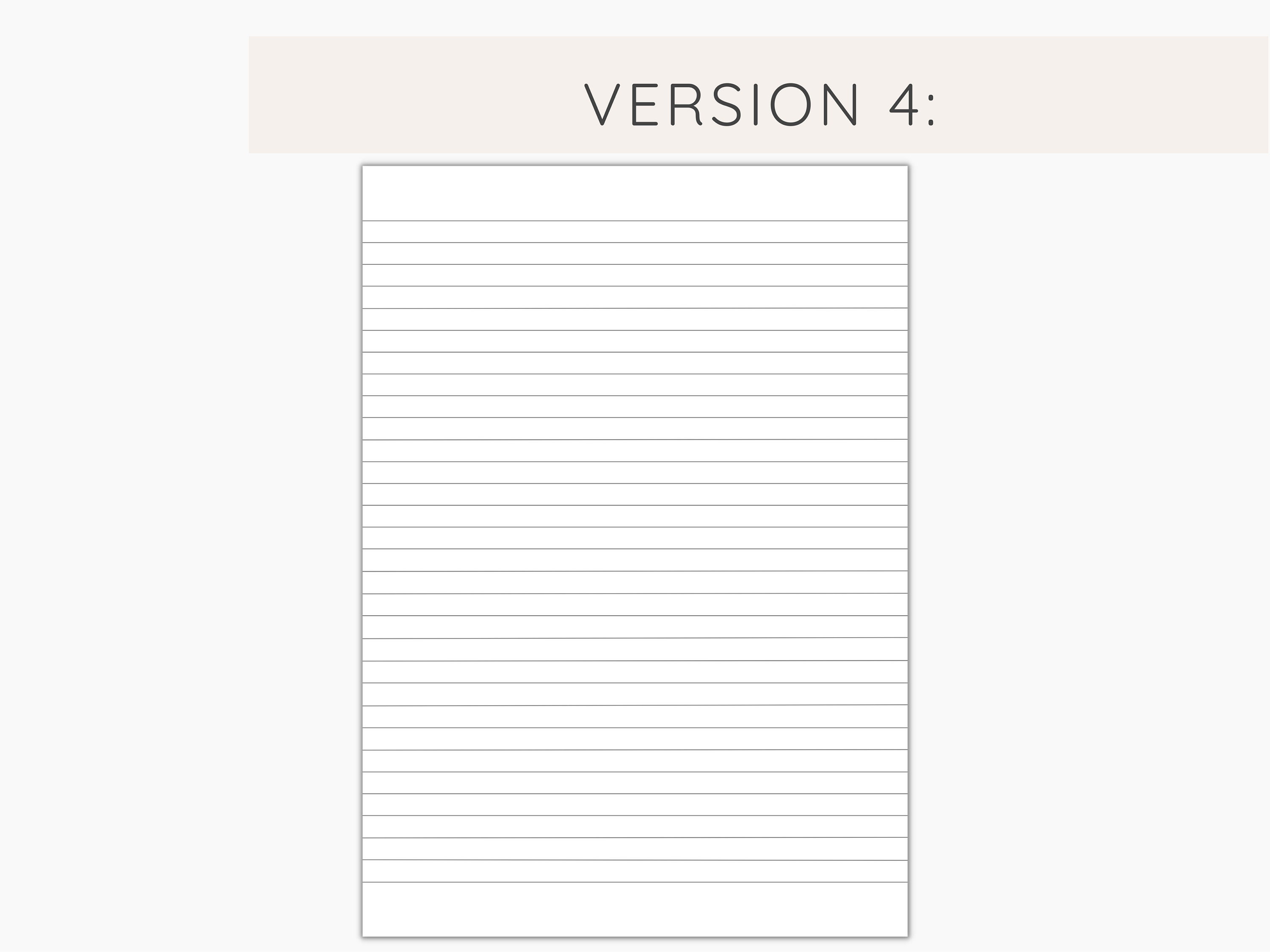 Printable Lined Notes Pages Notes Planner Insert Lined Notes Template ...