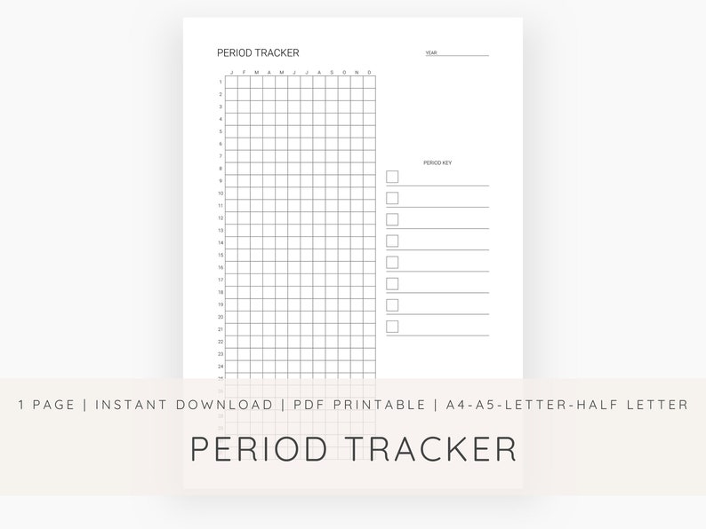 Period Tracker Printable Menstrual Cycle Planner Period Etsy