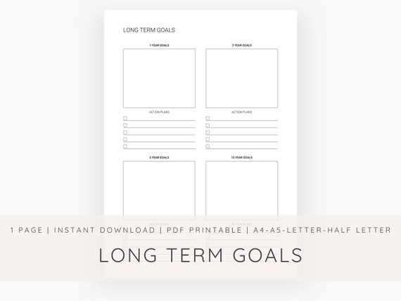 Long Term Goals Template