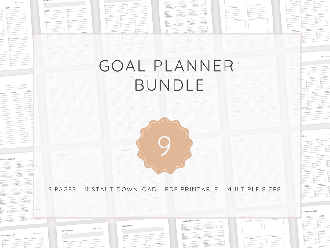 Goal Planner Bundle Printables - Yearly Goal Planning - Monthly Goal ...