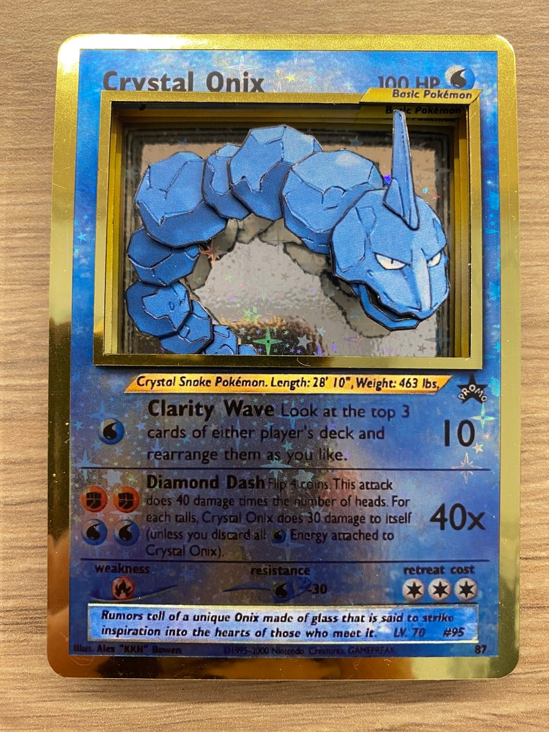 Shadowbox Pokemon Crystal Onix Art 3D Card 100% Handmade Diorama - Etsy