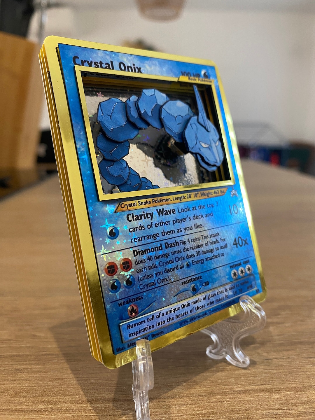 Shadowbox Pokemon Crystal Onix Art 3D Card 100% Handmade Diorama - Etsy