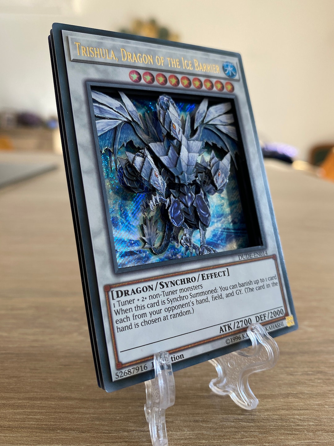 3D Card Yugioh Trishula Dragon of the Ice Barrier Duel Devastator Art ...