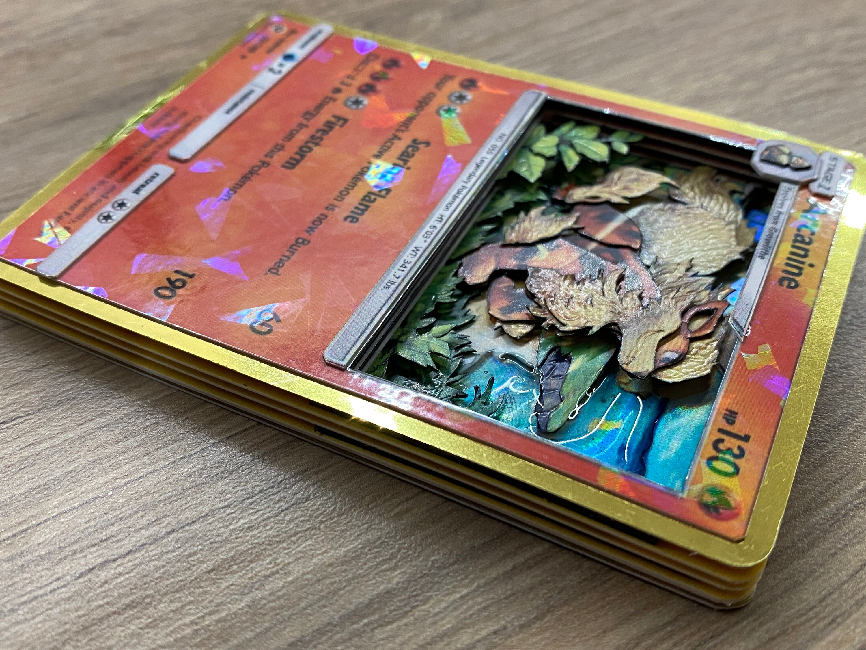Shadowbox Pokemon Arcanine Sun & Moon 3D Card 22 / 149 Art 100% ...