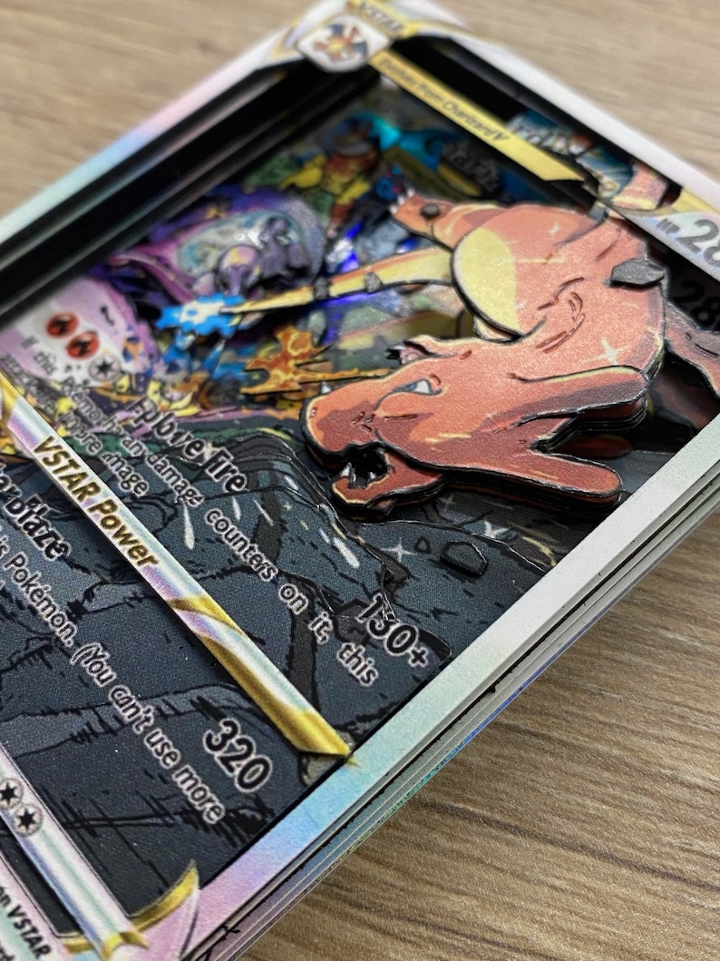 Shadowbox Pokemon Charizard VSTAR Art 3D Card 100% Handmade Diorama - Etsy