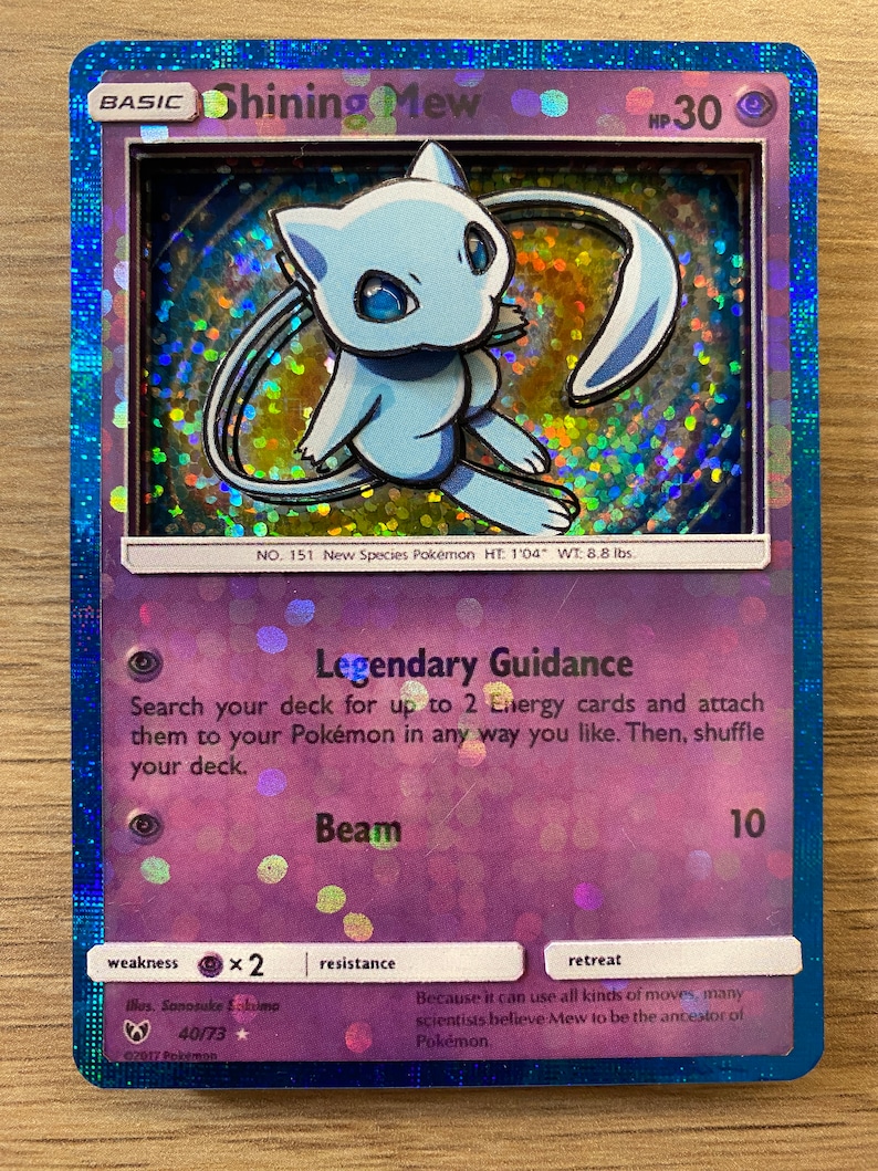 Shadowbox Pokemon Shining Mew Shining Legends 3D Card 40 / 73 Art 100% Handmade Diorama - Etsy