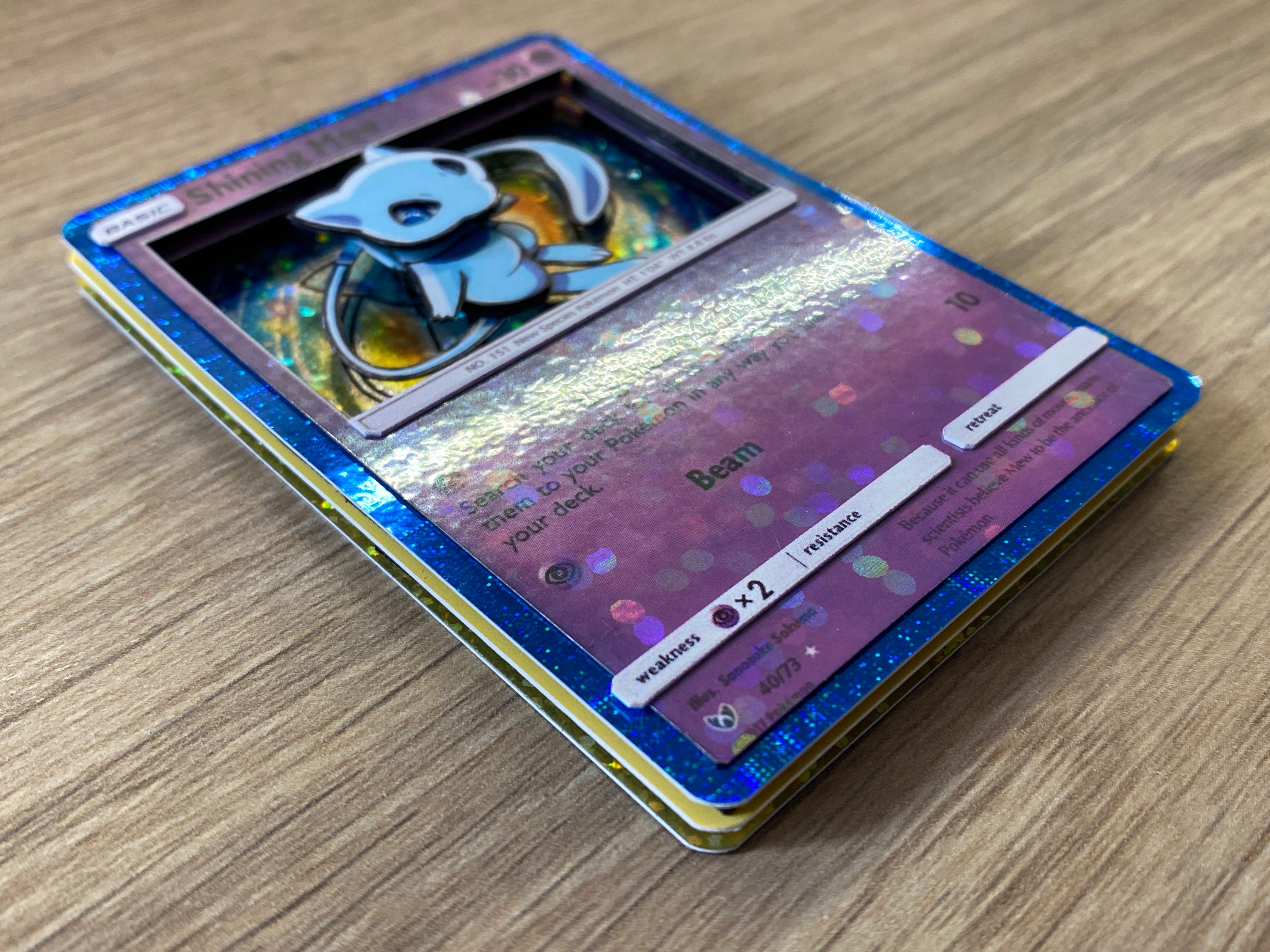 Shadowbox Pokemon Shining Mew Shining Legends 3D Card 40 / 73 Art 100% ...