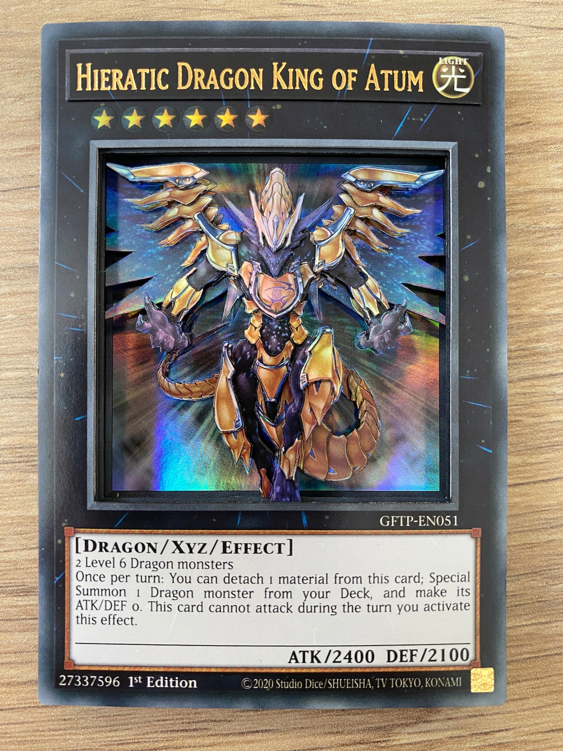 3D Card Yugioh Trishula Hieratic Dragon King of Atum Art 100% Handmade Diorama - Etsy