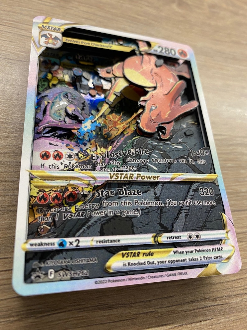 Shadowbox Pokemon Charizard VSTAR Art 3D Card 100% Handmade Diorama - Etsy