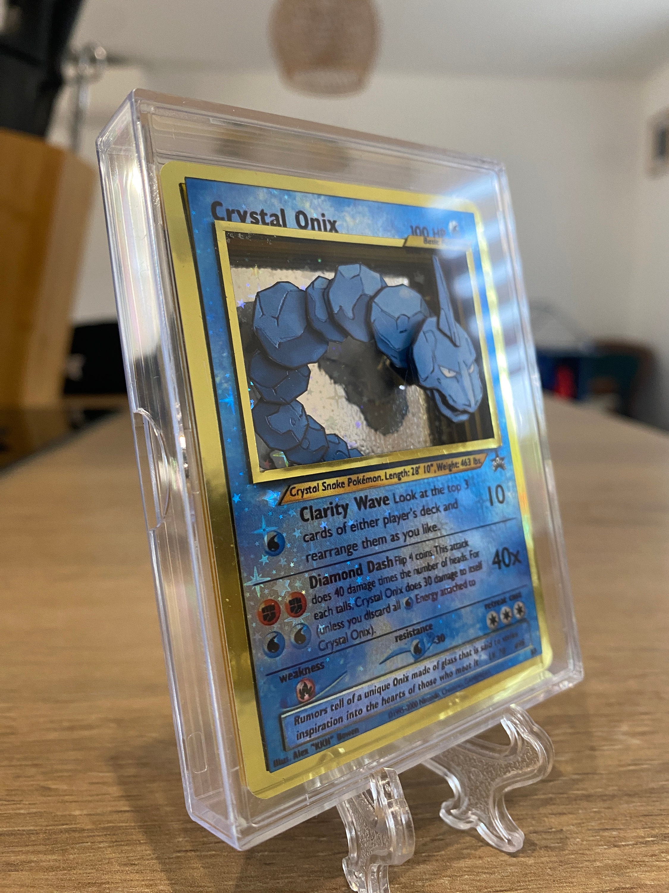 Shadowbox Pokemon Crystal Onix Art 3D Card 100% Handmade Diorama - Etsy
