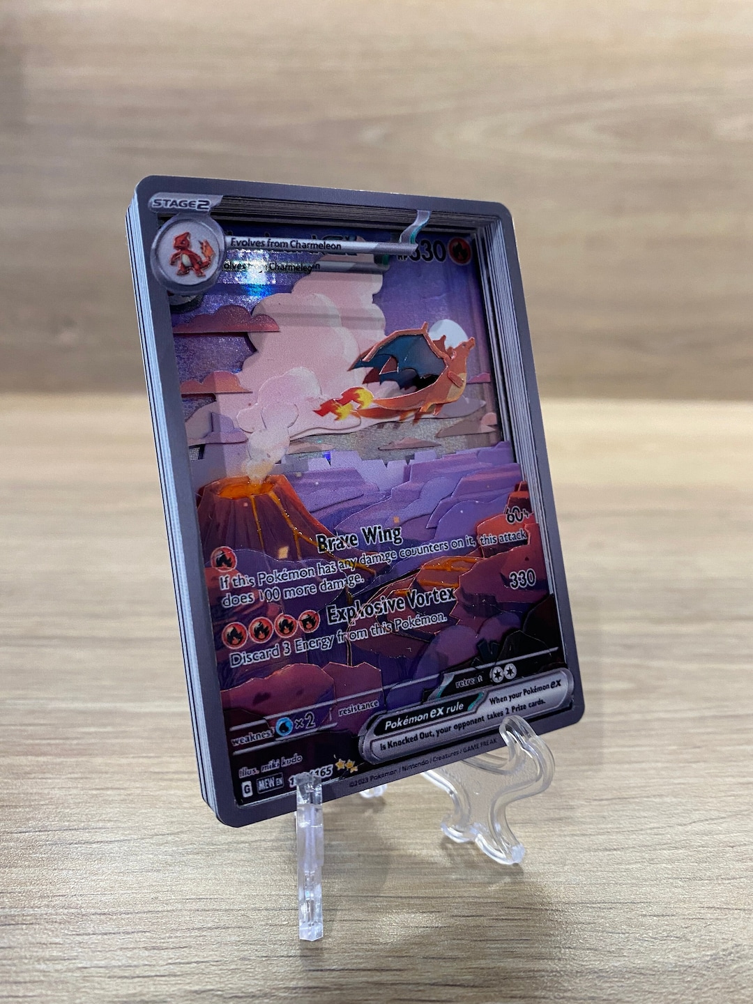 Shadowbox Pokemon Charizard Ex 3D Card Set 151 199 / 165 100% Handmade ...