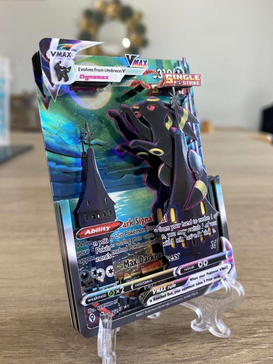 Shadowbox Pokemon Umbreon Vmax Evolving Skies Art 3D Card 100% Handmade ...