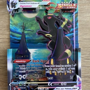Shadowbox Pokemon Umbreon Vmax Evolving Skies Art 3D Card 100% Handmade ...