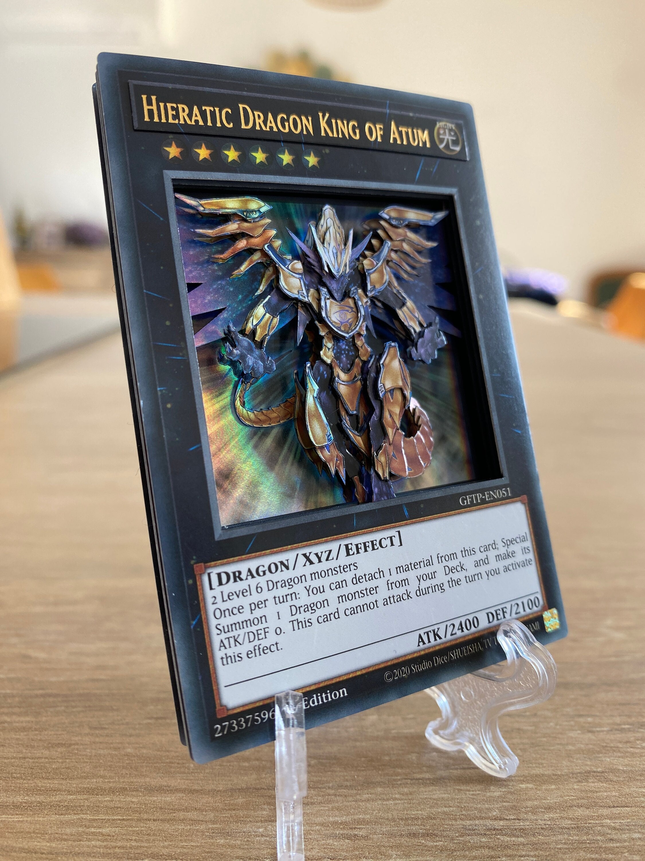 3D Card Yugioh Trishula Hieratic Dragon King of Atum Art 100% Handmade Diorama - Etsy