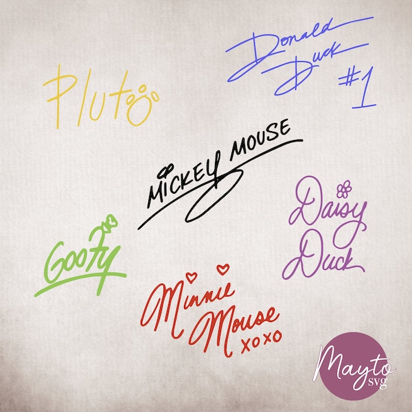Mickey Mouse Signature - Etsy