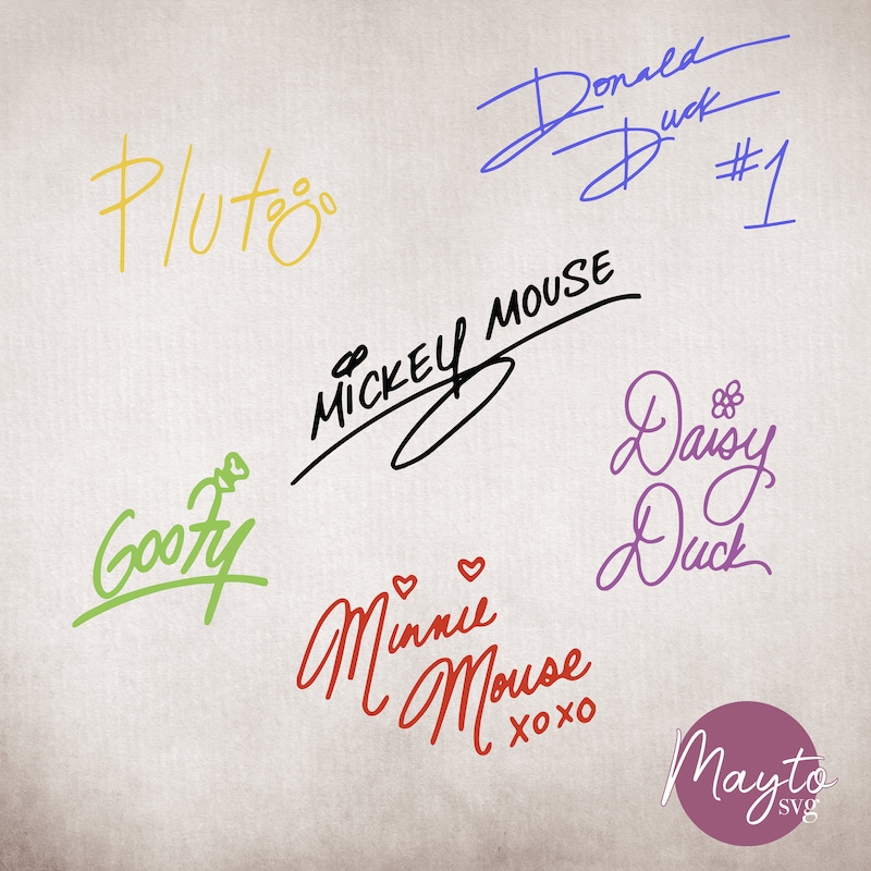 Mickey Mouse Signature - Etsy