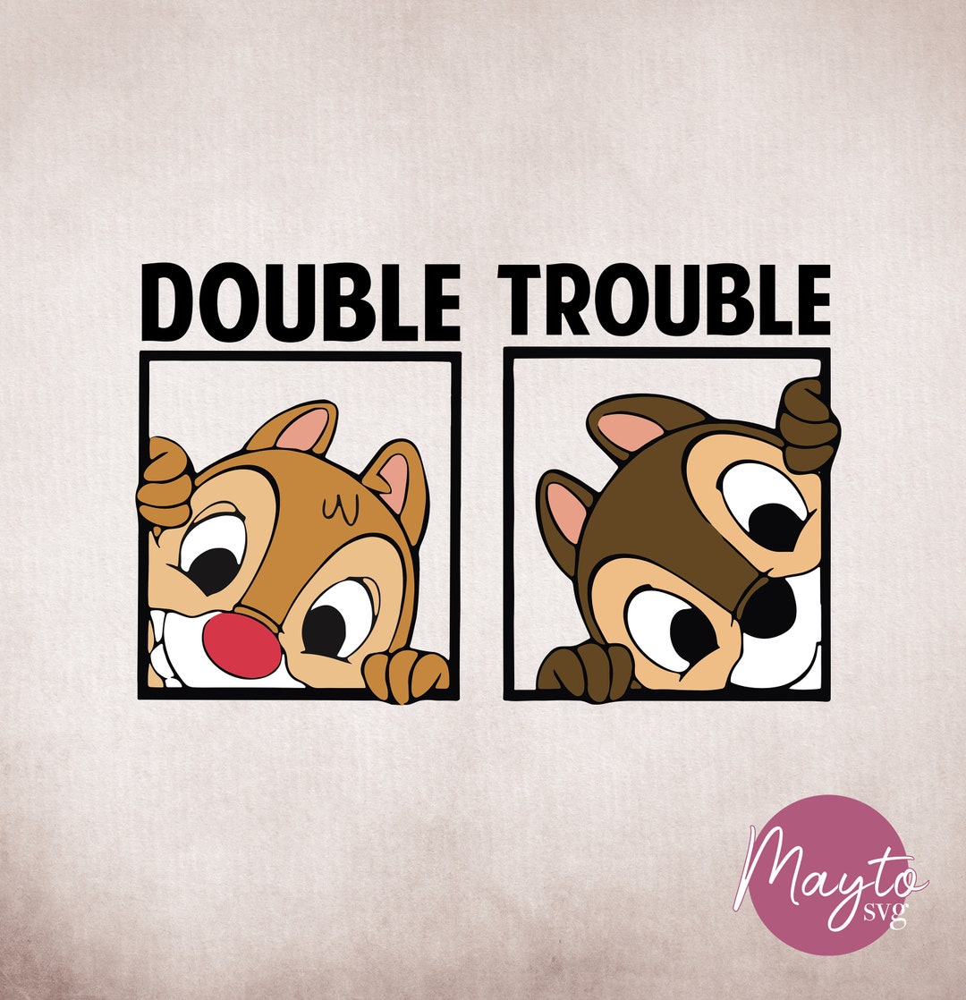 Double Trouble Svg, Couple Matching Shirt Svg, Toddler Match Shirt Svg ...