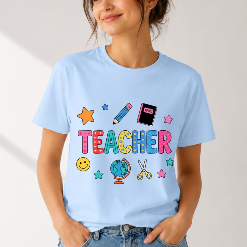 Teacher PNG Design, Boho Classroom Art, School Icons (digital Download ...