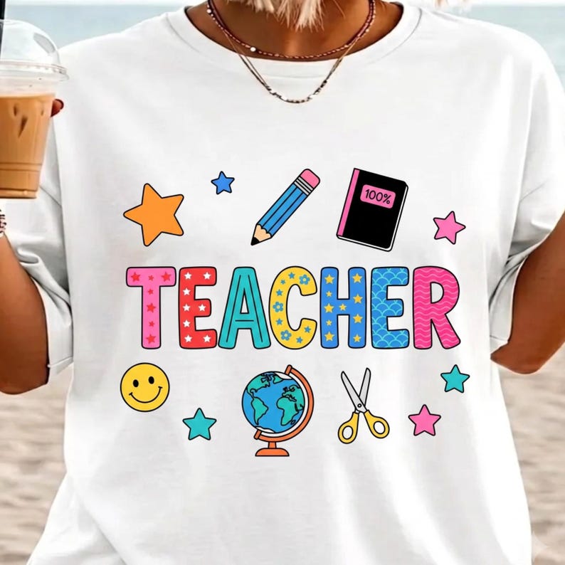 Teacher PNG Design, Boho Classroom Art, School Icons (digital Download ...