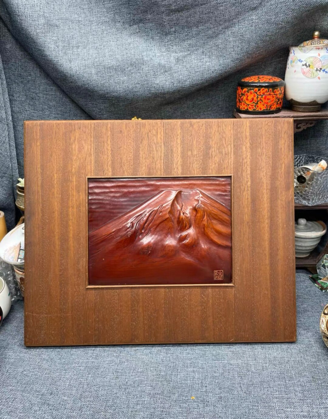 Japanese Wood Carving Art, Japanese Fuji Mountain Wall Hangings ...