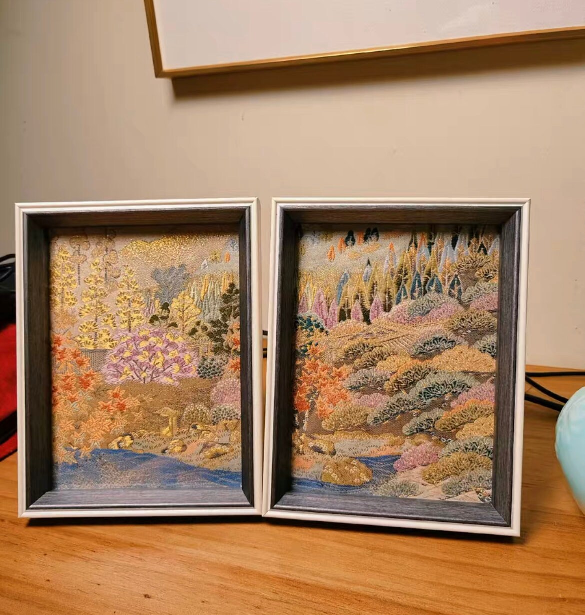 Japanese Framed Obi Decor, Japanese Desk Decor, Japanese Framed Art ...