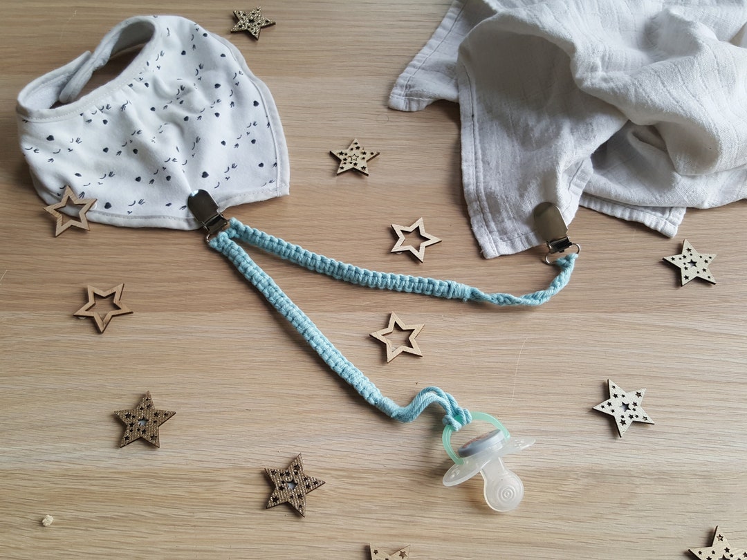 Macrame Pacifier Clip Made From Recycled Cotton - Etsy
