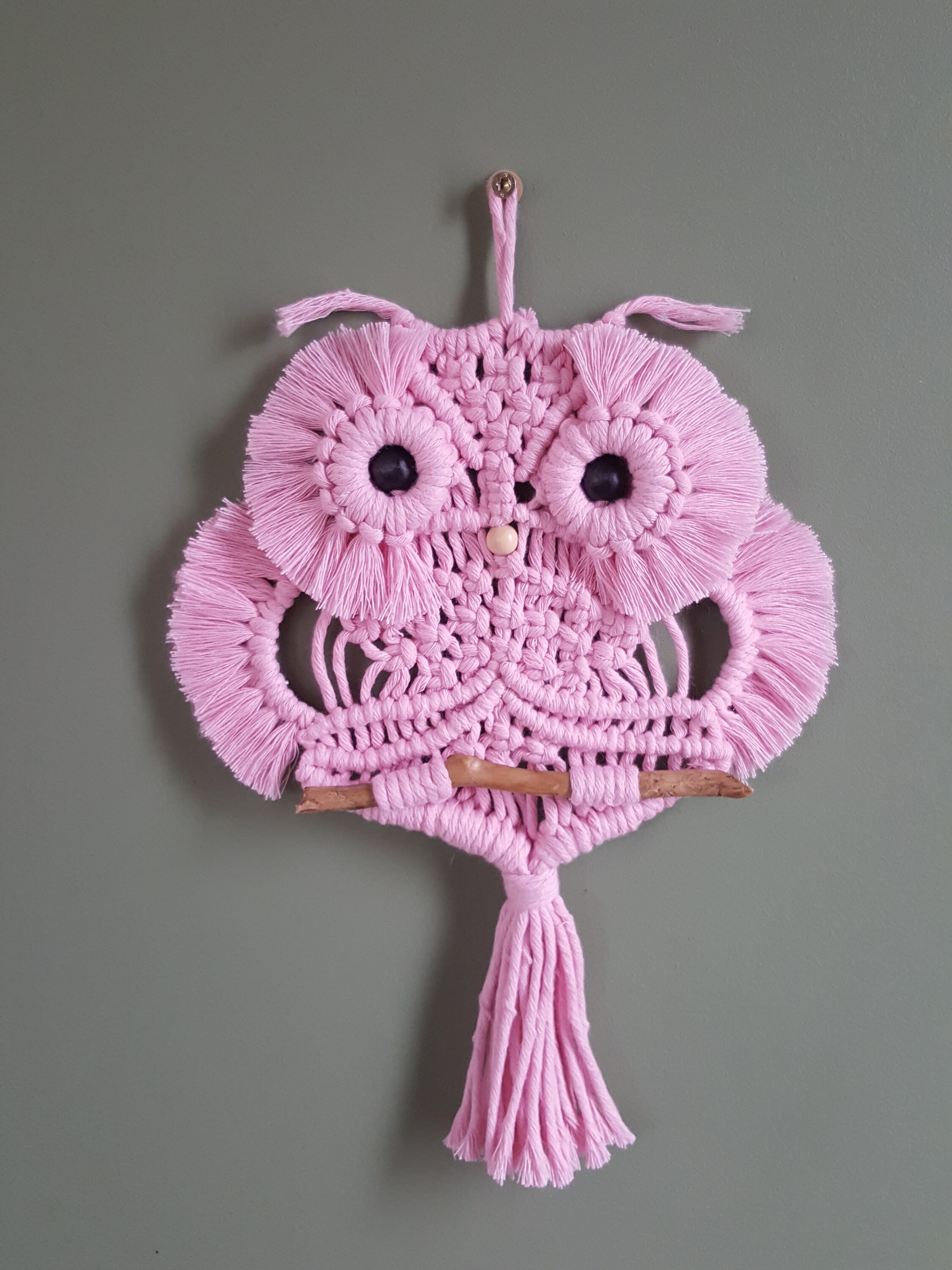 Hibou en macramé fait mains à suspendre au mur pour décorer - Etsy France