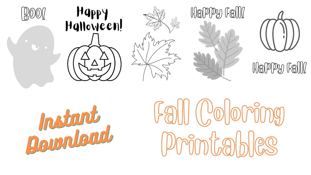 Fall Coloring Printables | Great for Childcare, Homeschool, Home Crafts ...