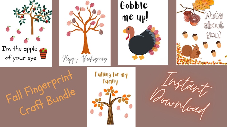Fall Fingerprint Craft Bundle - Etsy