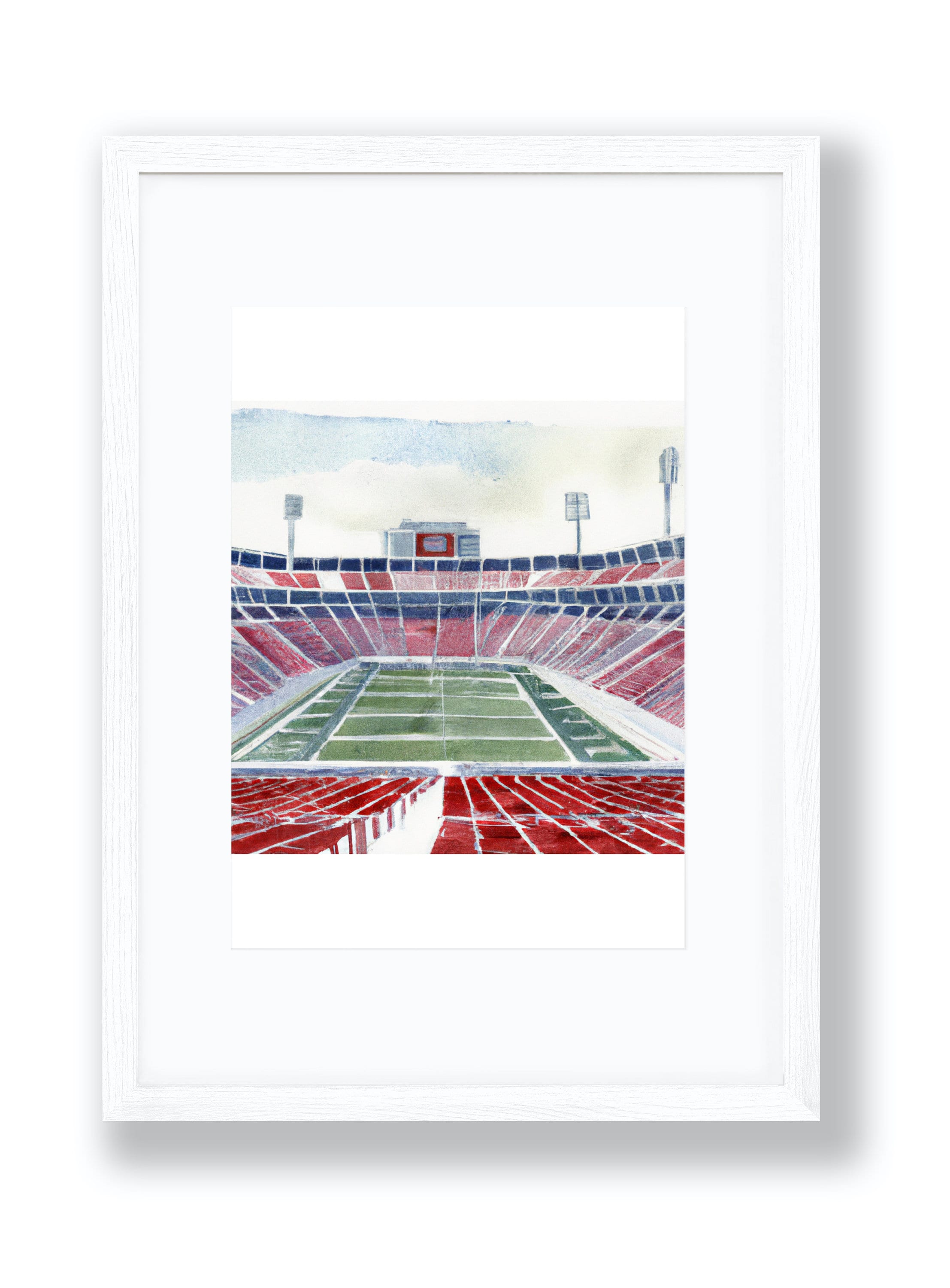 Ole Miss - Vaught Hemingway Watercolor Art Print, Original Digital ...