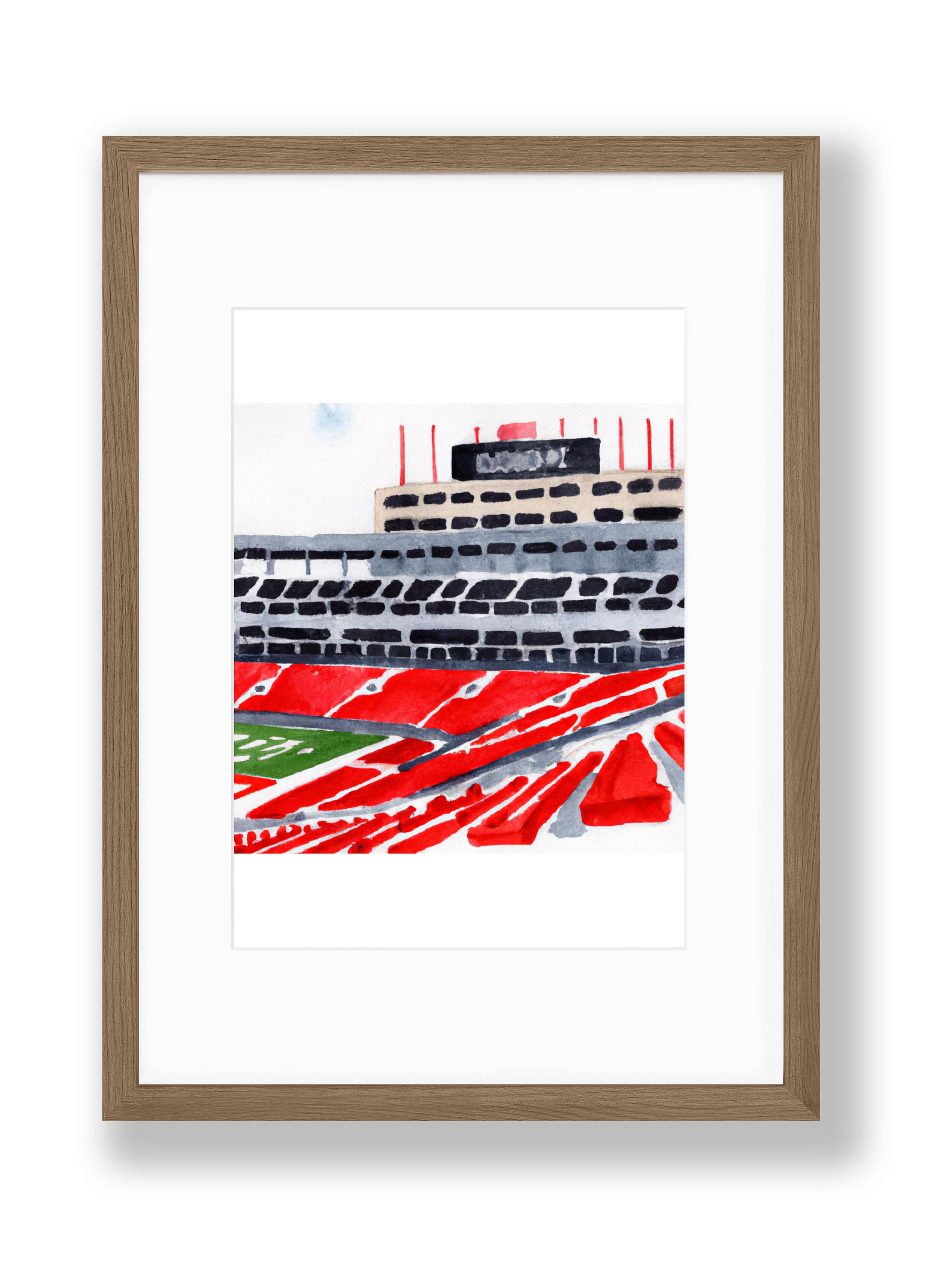 Bulldogs - 3 PK BUNDLE Sanford Stadium Watercolor Art Print, Original ...