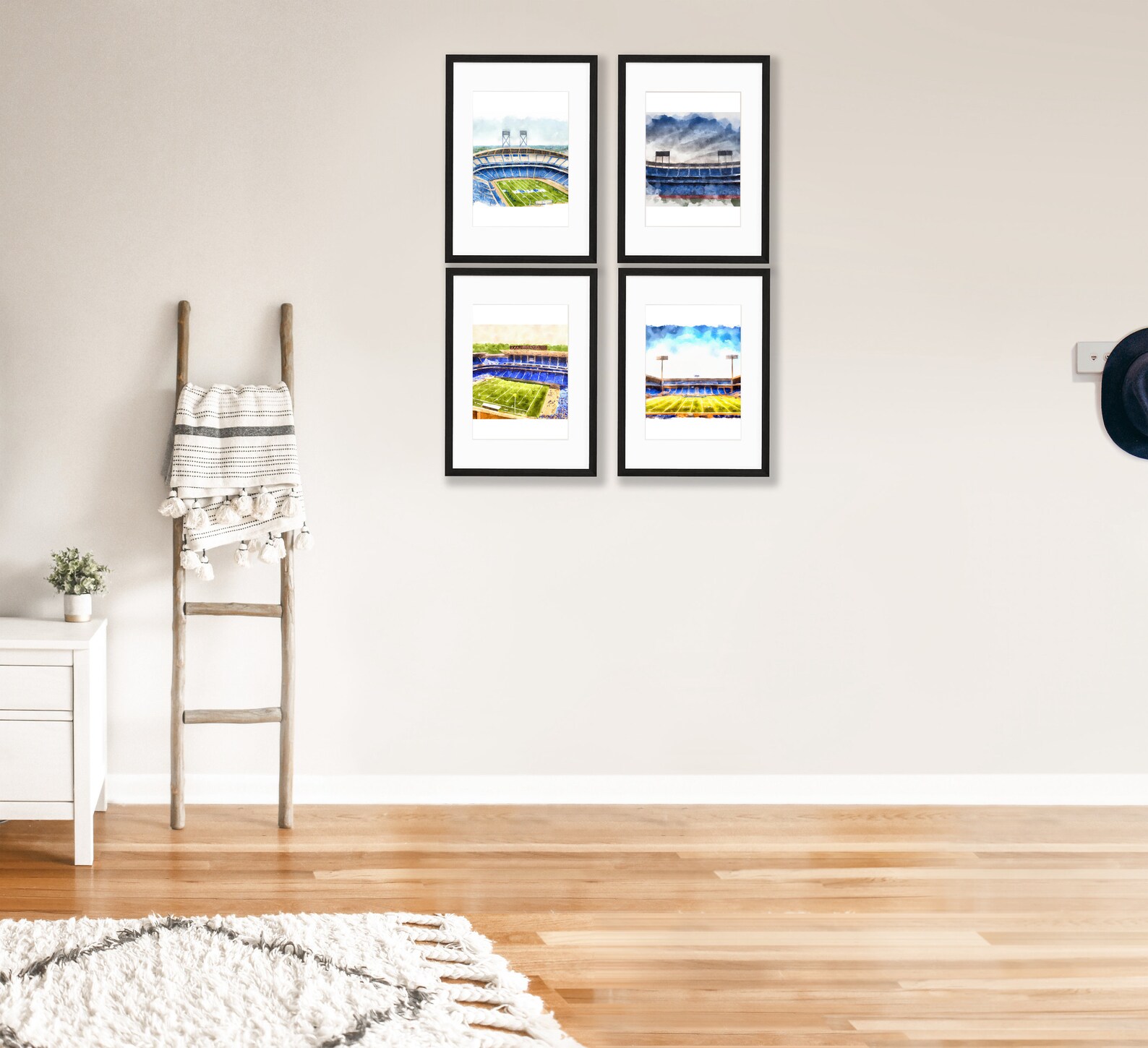 Wildcats 4 PK BUNDLE Kroger Field Watercolor Art Print, Original ...