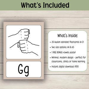 Auslan Alphabet Flashcards Auslan Alphabet Posters Sign Language ...