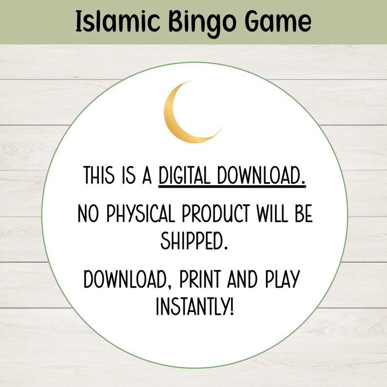 Islamic Bingo Cards Printable Homeschool Islam Activity Kids and Adult ...