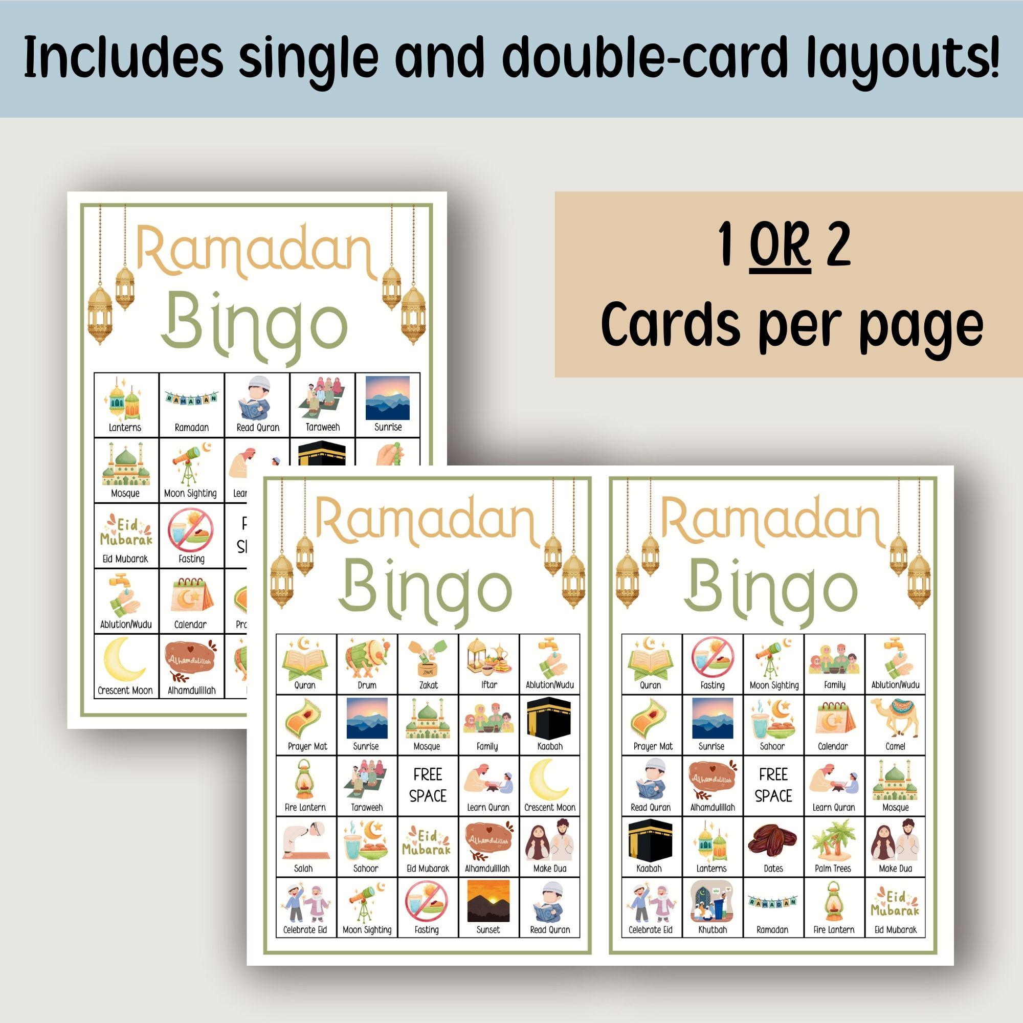 Ramadan Bingo Cards Printable Homeschool Ramadan Activity Kids and ...