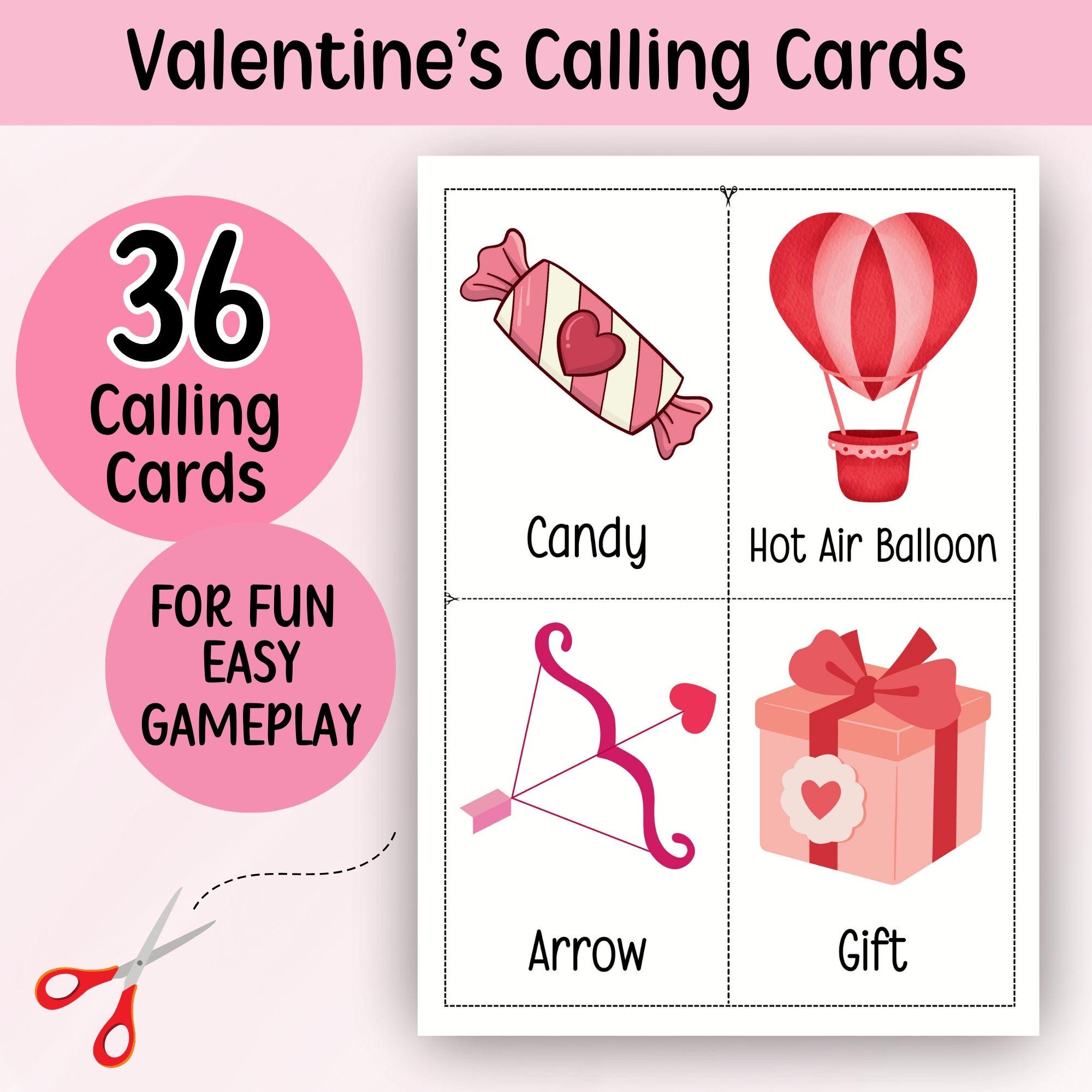 Valentines Day Bingo Cards Printable Classroom Valentines Activity Kids ...