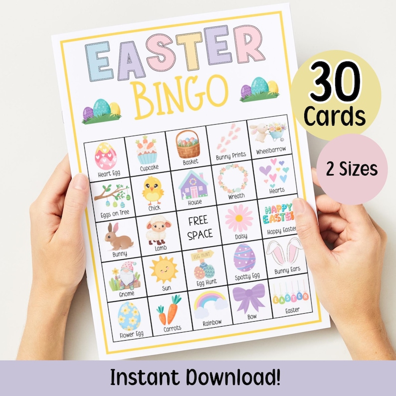 Easter Bingo Printable Homeschool Easter Activity Printable Game Easter ...