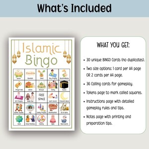 Islamic Bingo Cards Printable Homeschool Islam Activity Kids and Adult ...