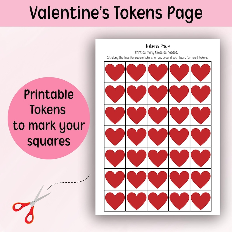 Valentines Day Bingo Cards Printable Classroom Valentines Activity Kids ...