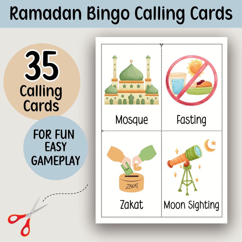 Ramadan Bingo Cards Printable Homeschool Ramadan Activity Kids and ...