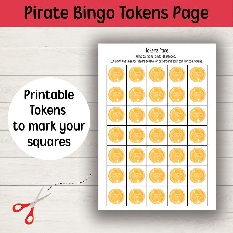 Pirate Bingo Game Printable Pirate Party Games Pirate Theme Bingo ...