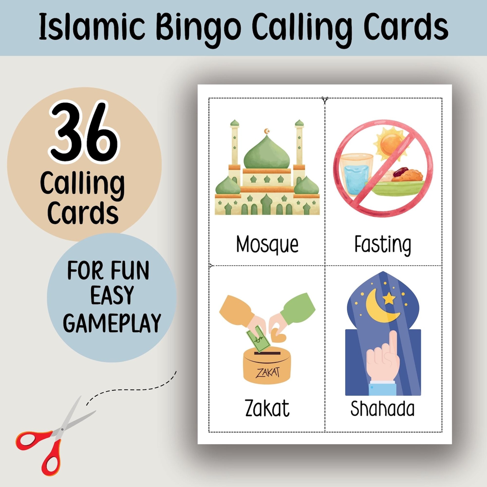 Islamic Bingo Cards Printable Homeschool Islam Activity Kids and Adult ...