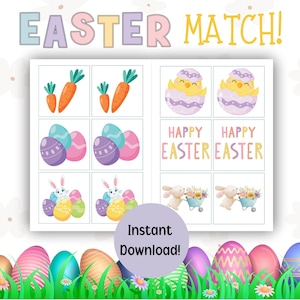 Easter Matching Game Easter Activities Printable Easter Games Easter ...