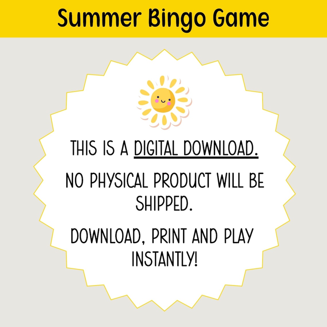 Summer Bingo Cards Printable Summer Activity Kids and Adult Summer ...