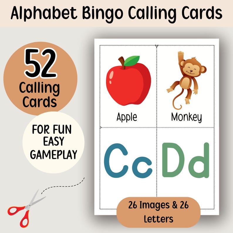 Alphabet Bingo Cards Printable ABC Bingo Alphabet Game Kindergarten ...