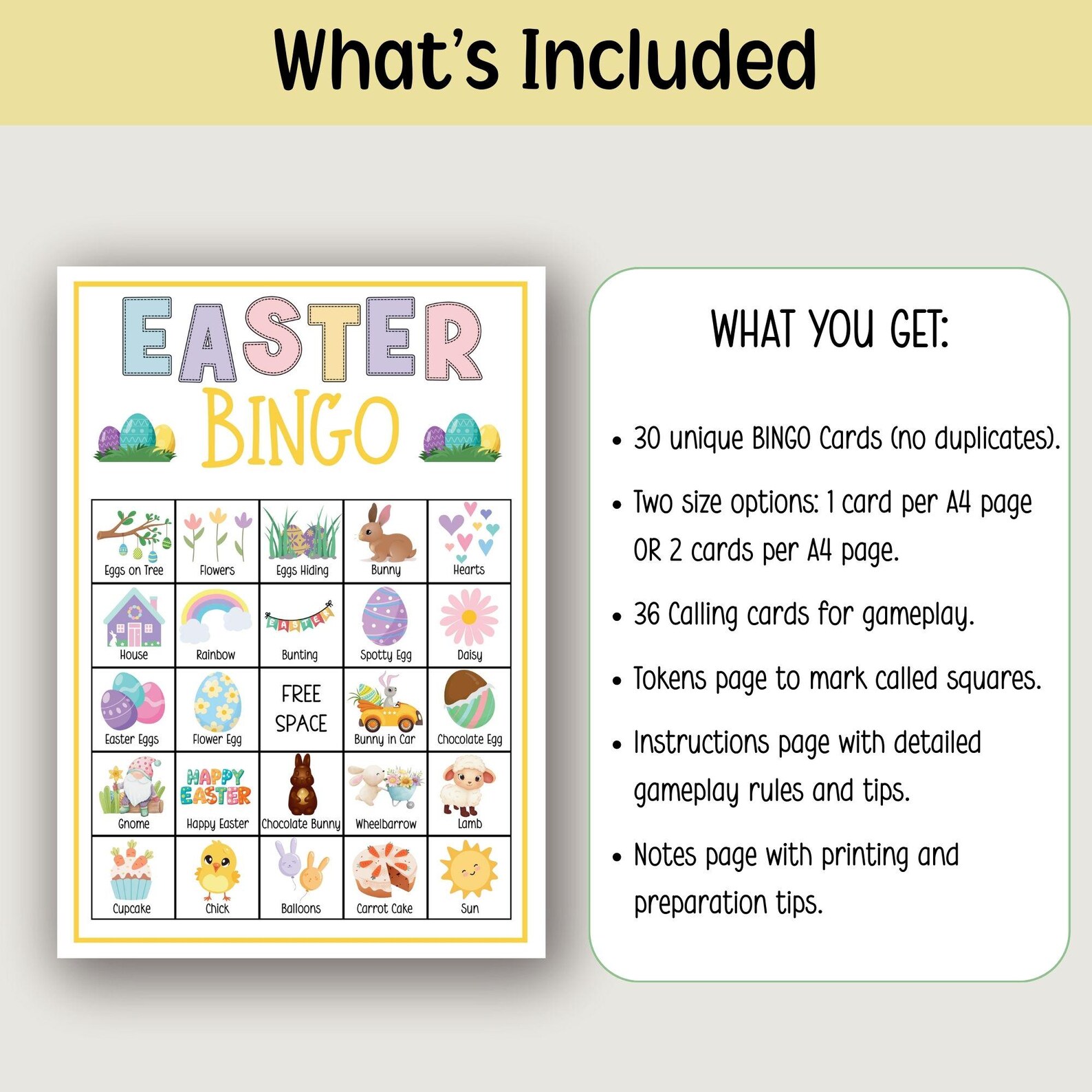 Easter Bingo Printable Homeschool Easter Activity Printable Game Easter ...
